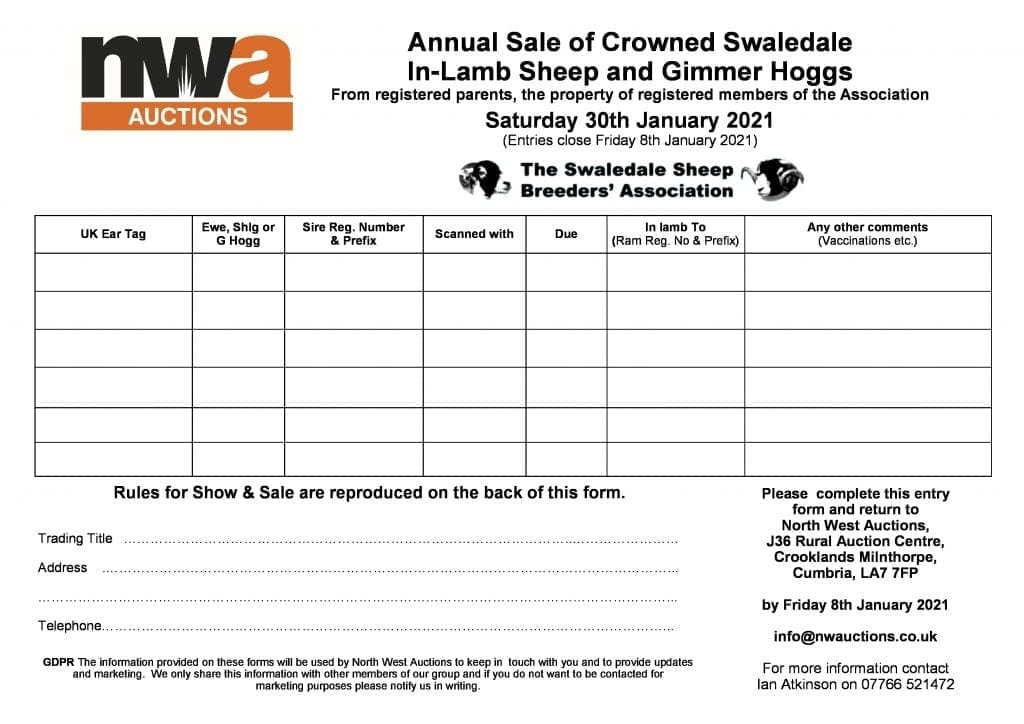 J36 Inlamb Sale Entry Form | Swaledale Sheep Breeders Association ...